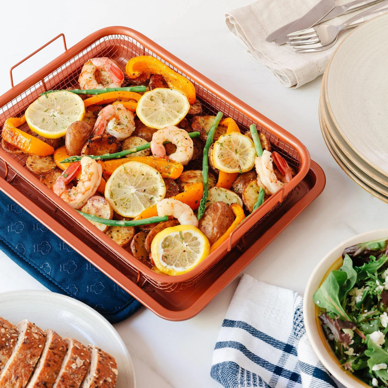 Fry Net Rose Gold Tirisan Minyak [Segi] Crisper - Dapurnesia.com